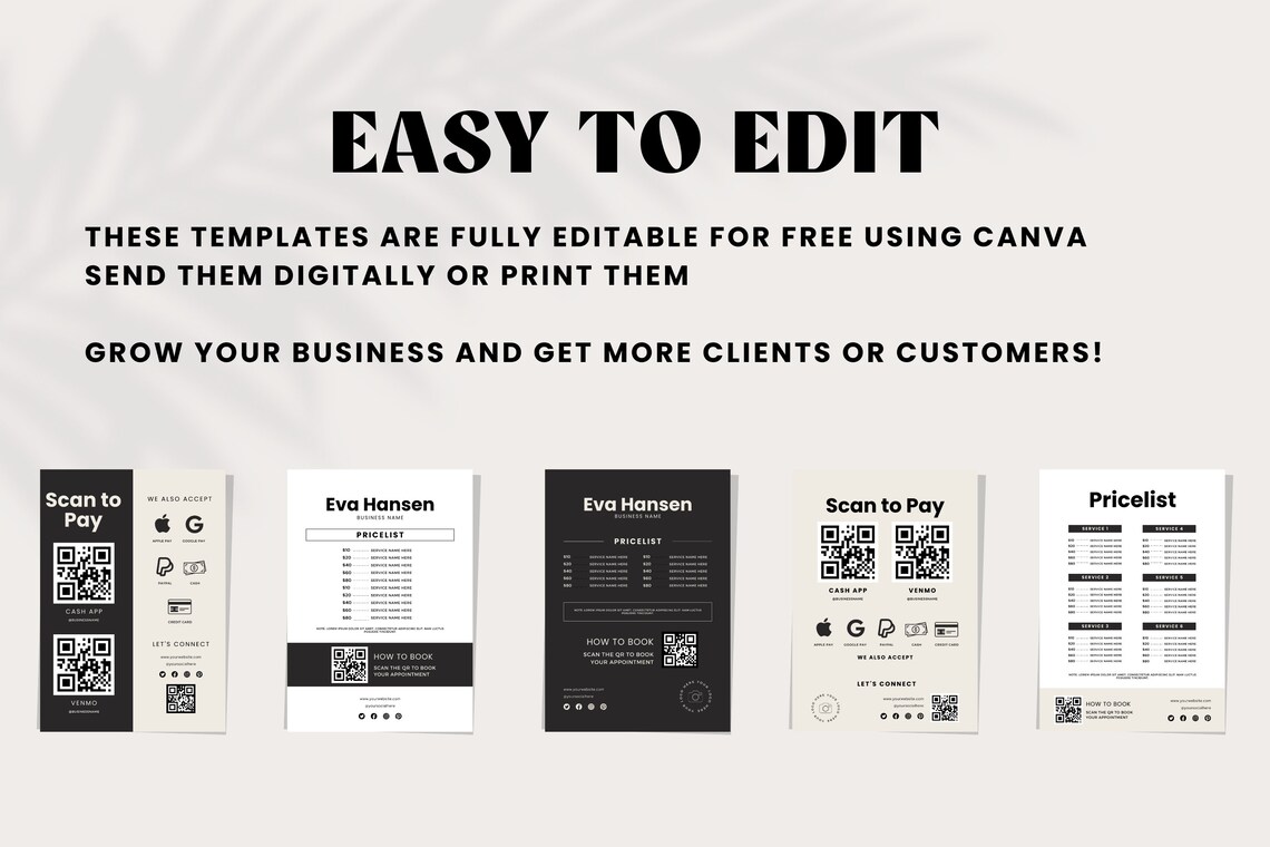 Scan to Pay Template Scan to Pay Template Canva Scan to Pay Canva ...