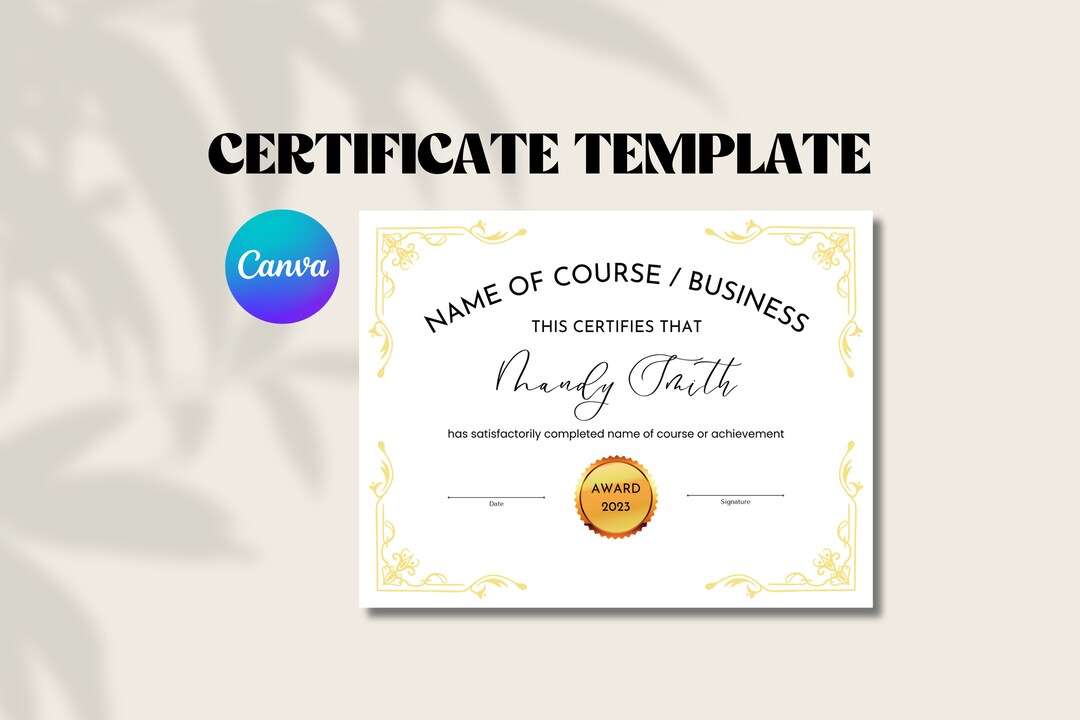 Canva Template Certificates Certificate Template Business Certificate ...