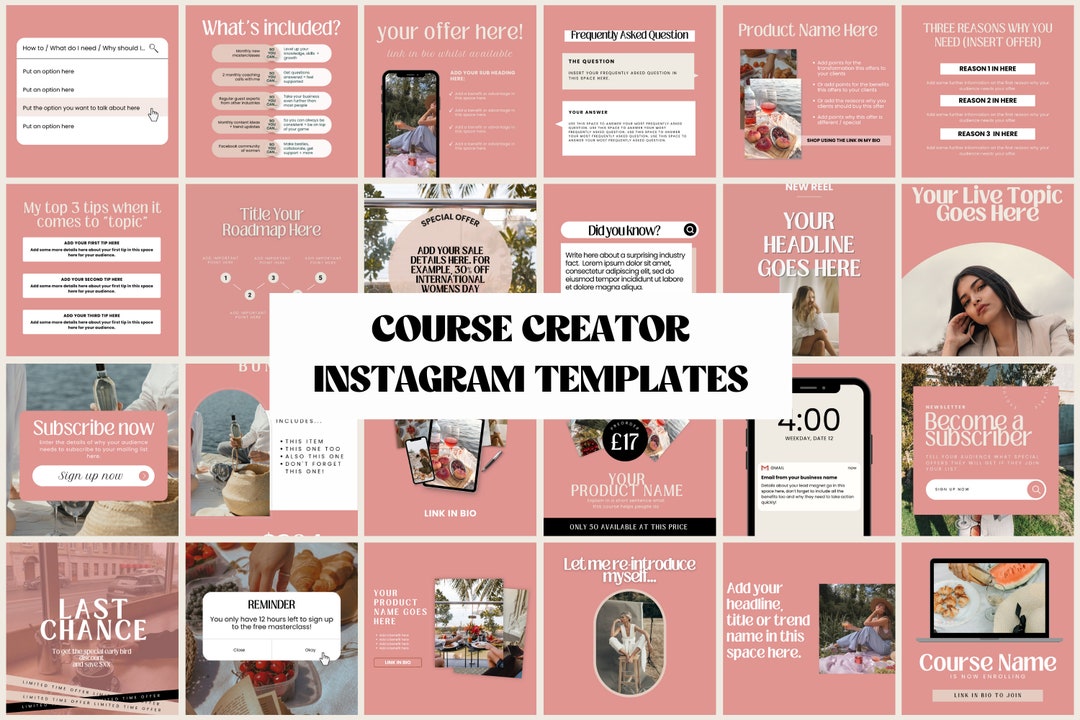 Course Templates Canva Online Course Content Template Canva Template ...