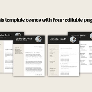 Modern Resume Template With Photo | Editable Canva CV - Etsy