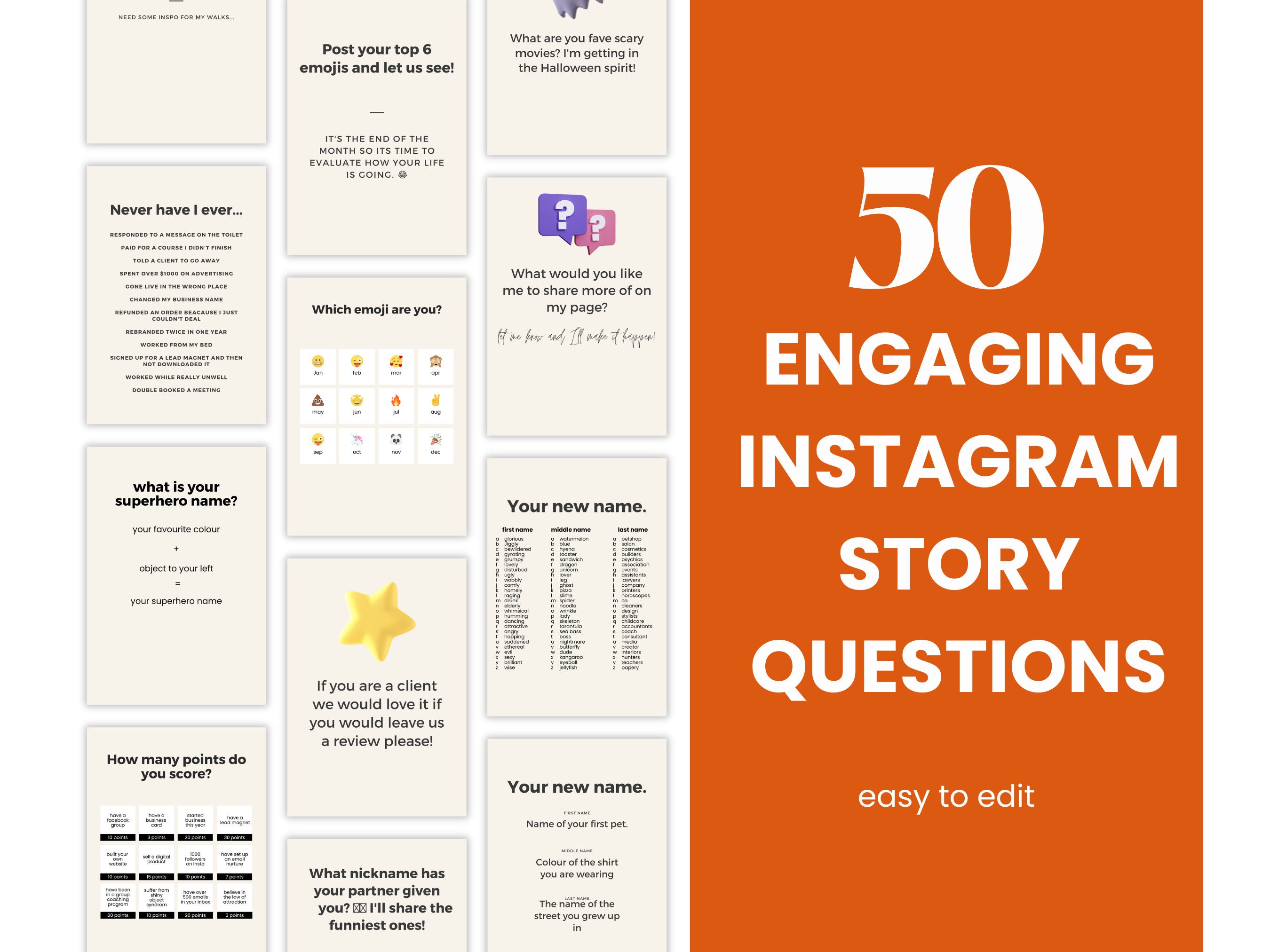 50 Instagram Story Template Canva | Engagement Booster Canva Template ...