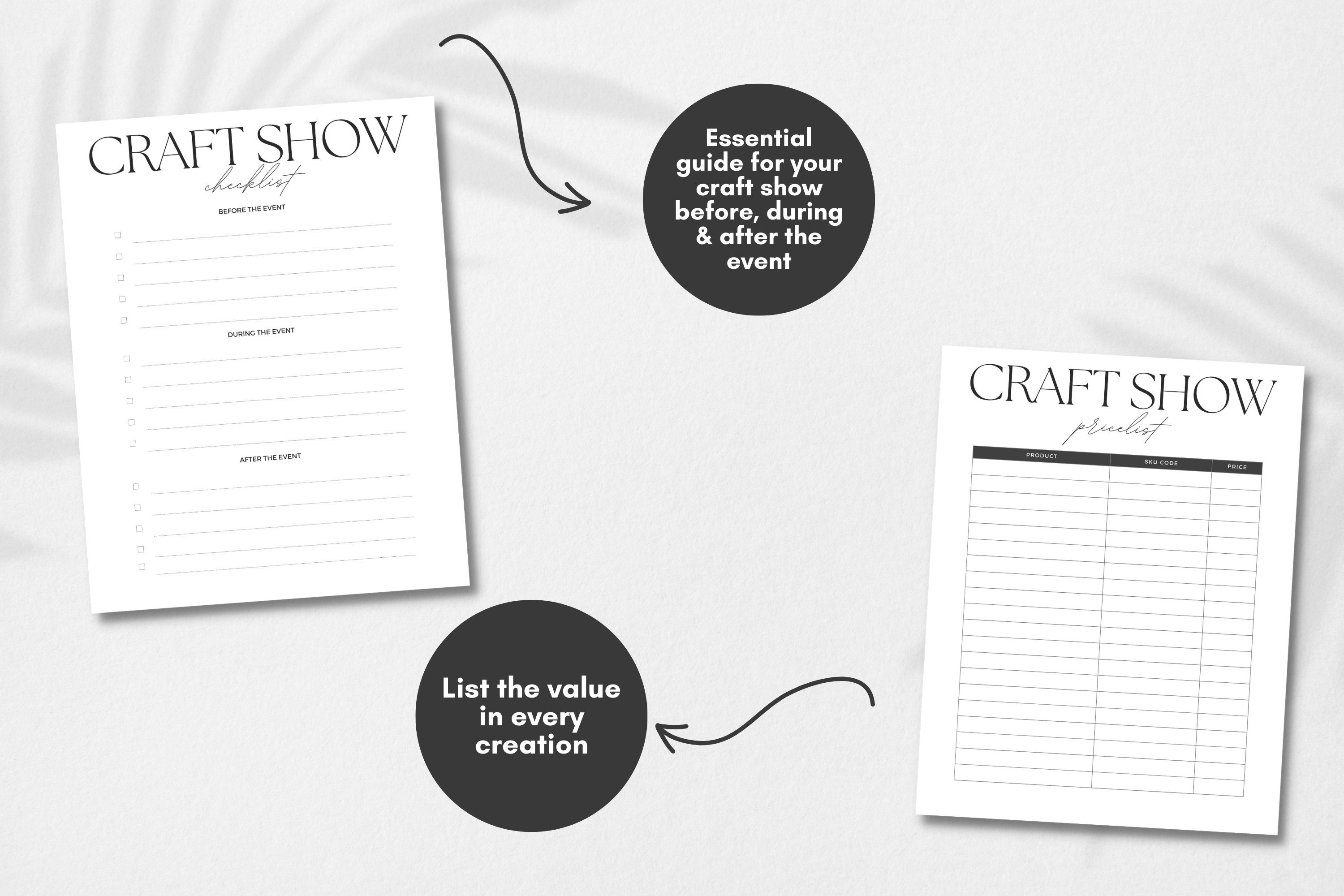 Craft Fair Planner Craft Show Planner Craft Show Checklist Craft Show ...