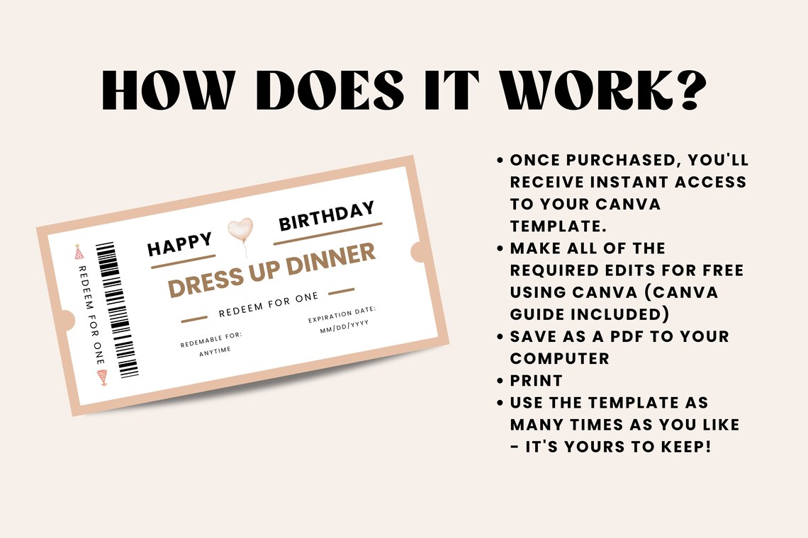Editable Birthday Coupon Book | Canva Template (digital Download) - Etsy