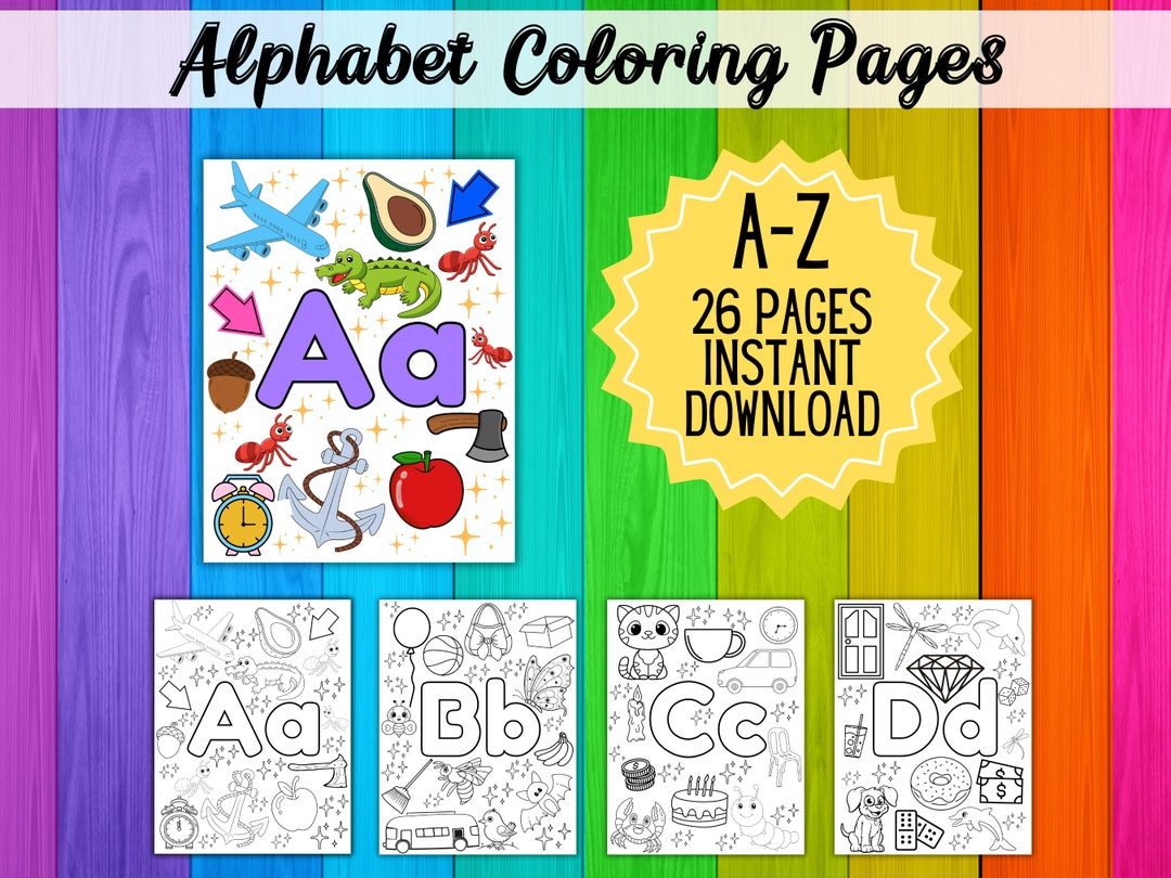 Toddler Coloring Book Alphabet Coloring | Coloring ABC Book | Digital ...