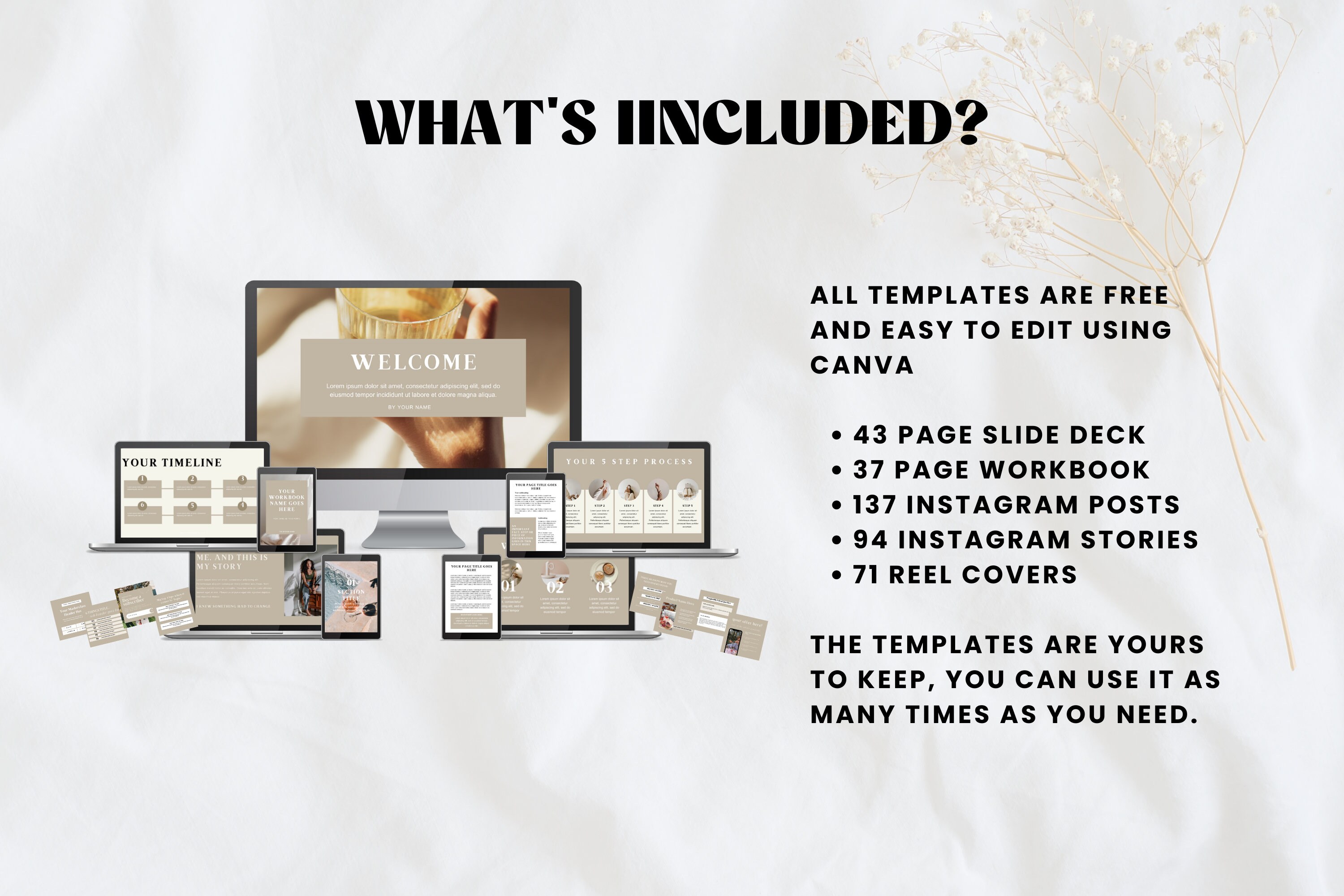 Course Templates Canva | Course Workbook Template | Online Course ...