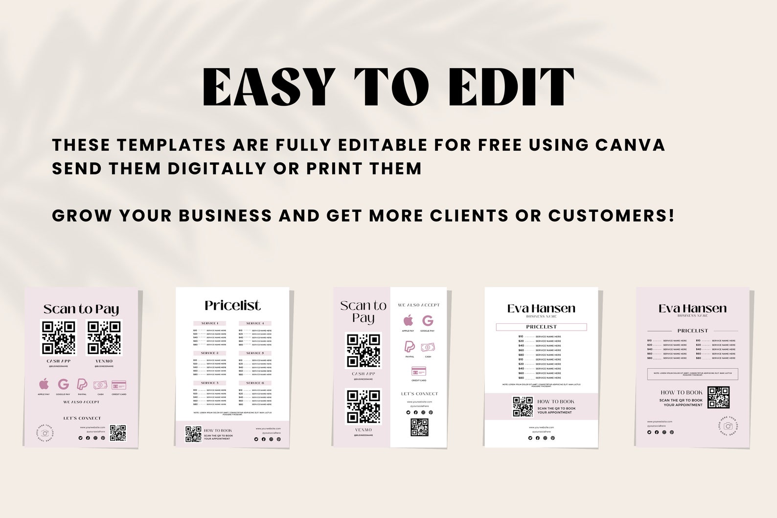 Scan to Pay Template Scan to Pay Template Canva Scan to Pay Canva ...