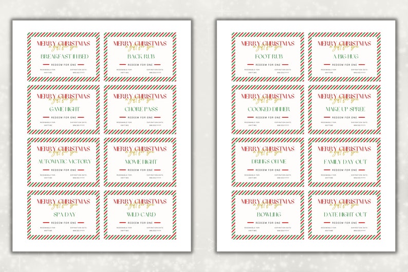 Christmas Coupons | Christmas Coupon Book | Christmas Printable Coupons ...