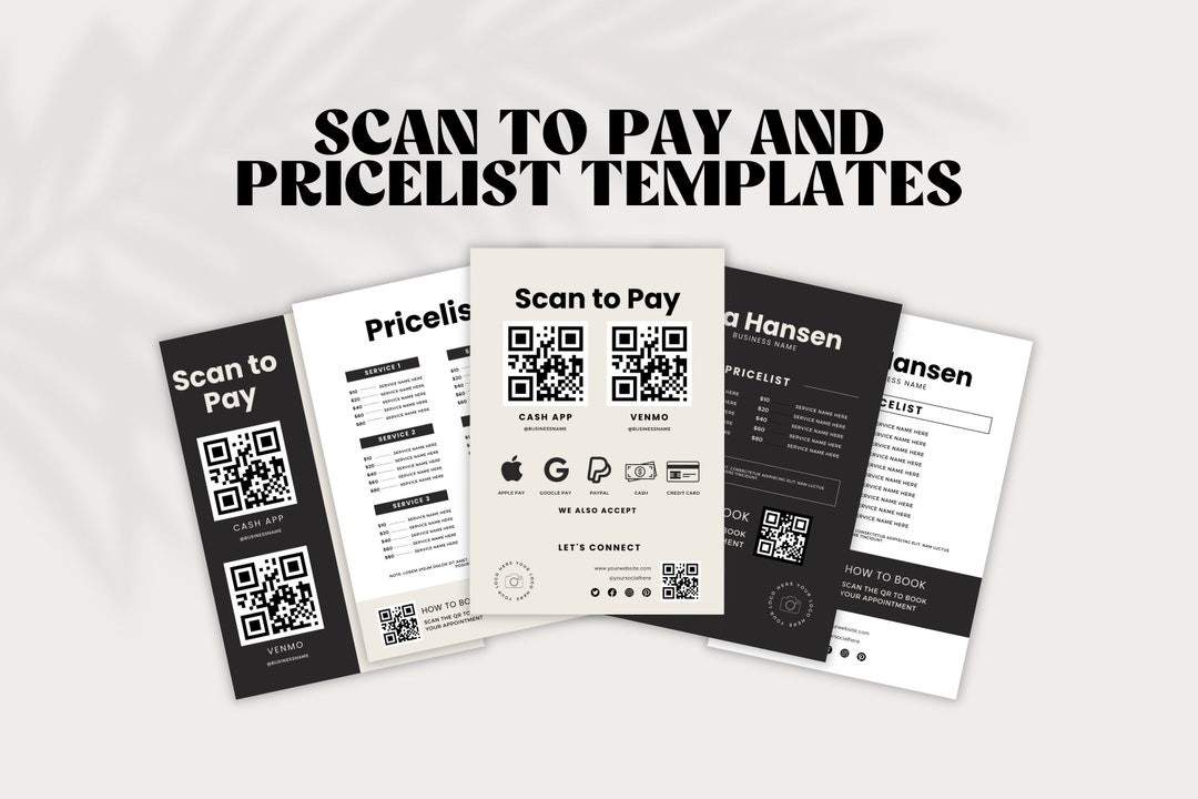 Scan to Pay Template | Scan to Pay Template Canva | Scan to Pay Canva ...