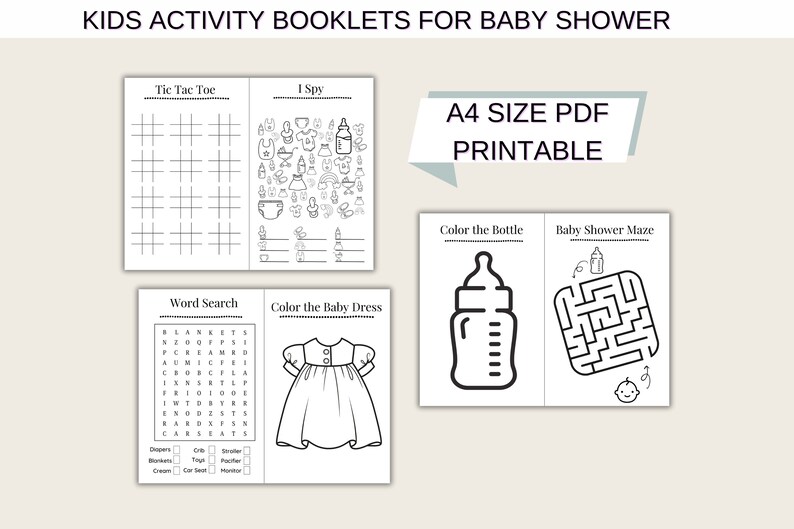 Baby Shower Booklet Printable | Baby Shower Booklet | Baby Shower ...