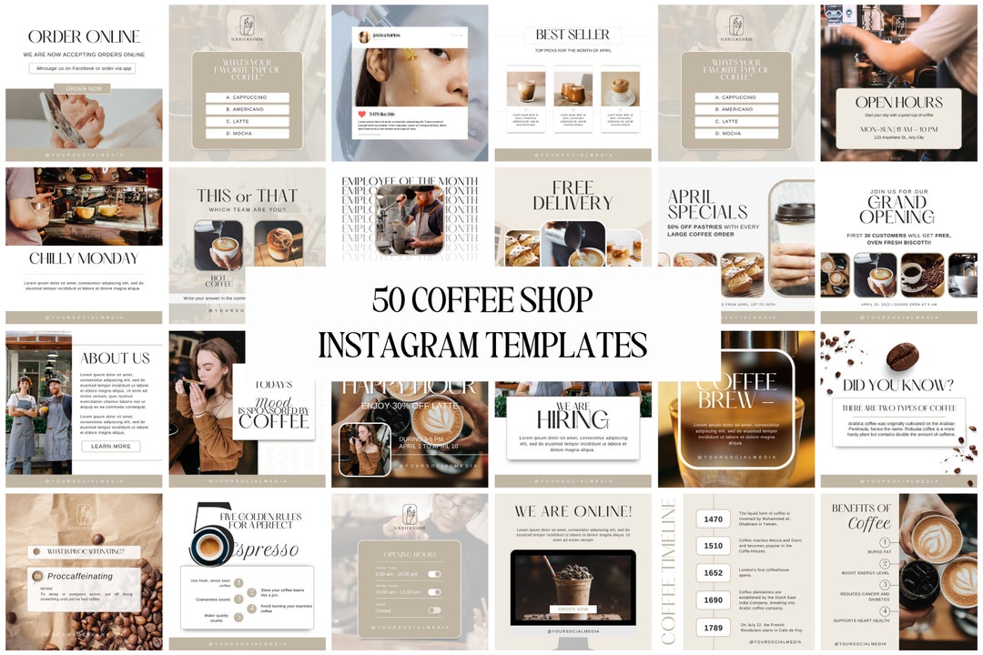 Coffee Shop Instagram Coffee Instagram Canva Template Coffee Instagram ...
