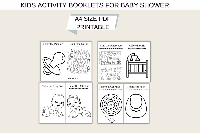 Baby Shower Booklet Printable | Baby Shower Booklet | Baby Shower ...