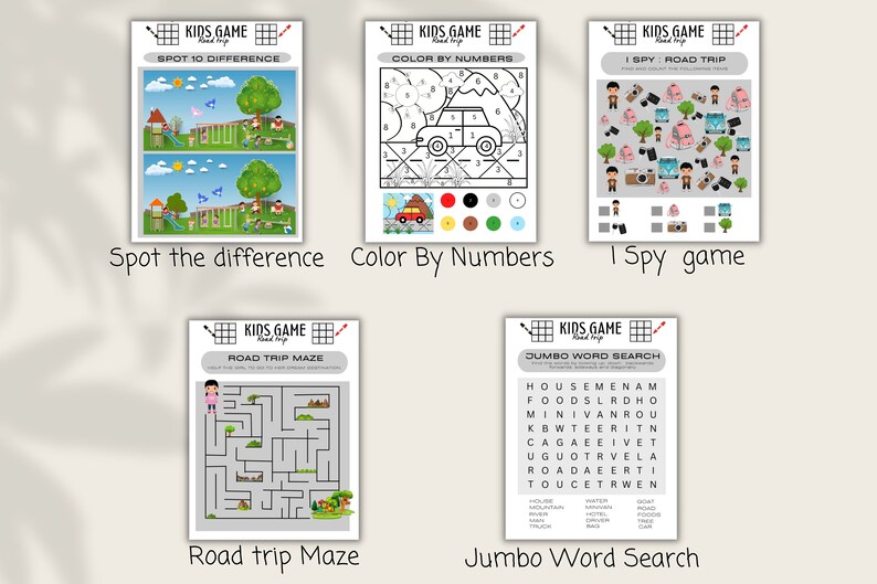 Road Trip Games | Printable Road Trip Games | Road Trip Games for Kids ...