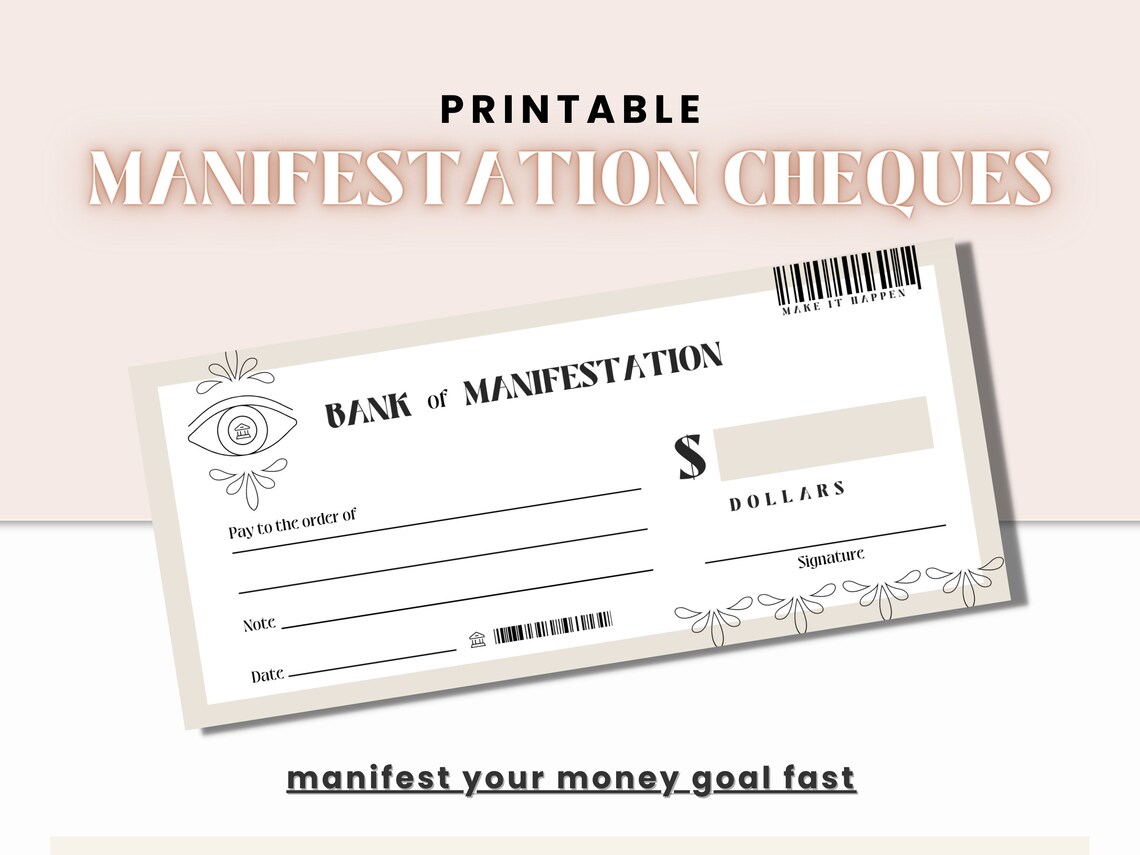 Cheques imprimibles / Cheques editables / Cheques de manifestación ...