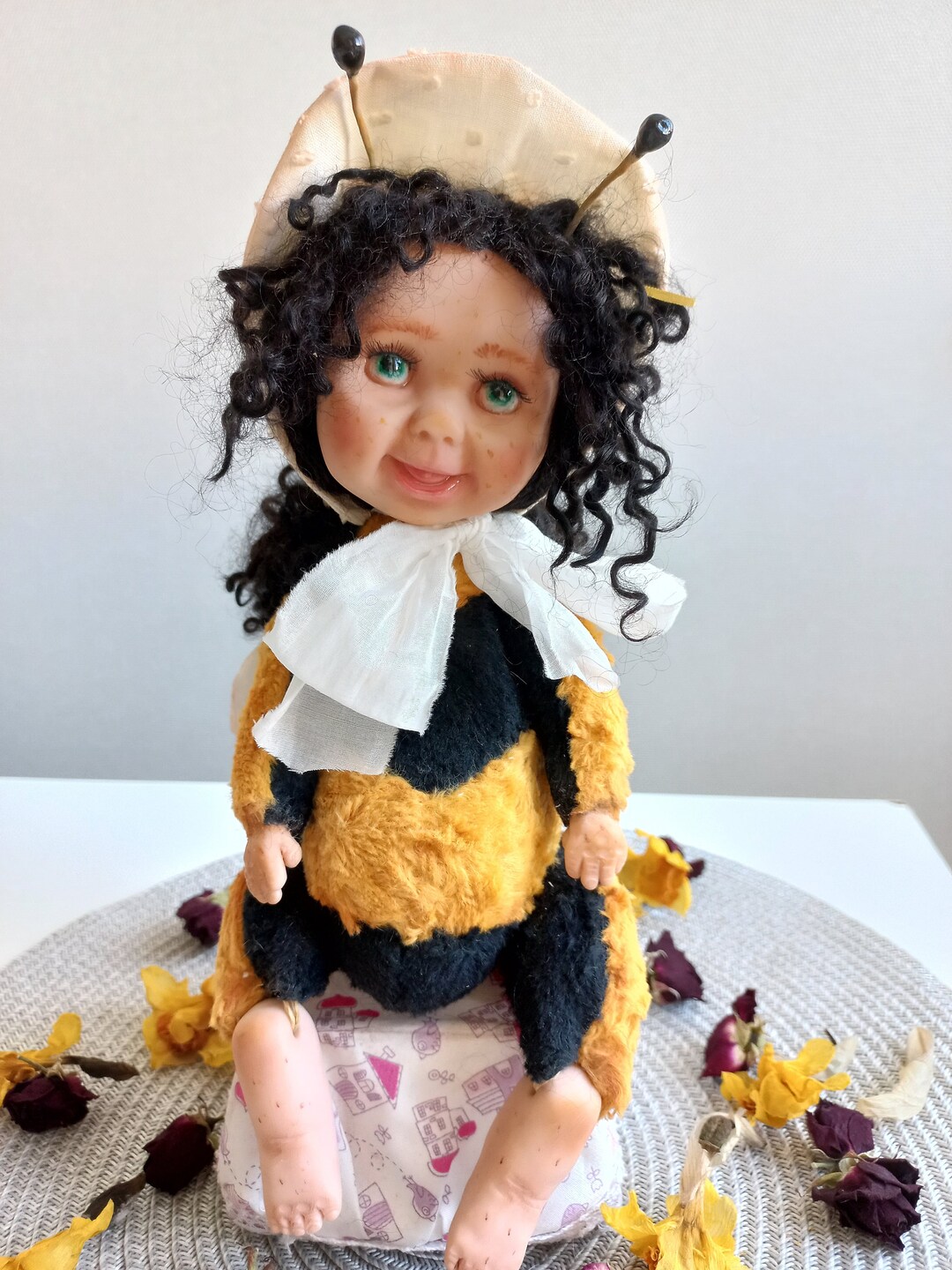 Teddy Doll Bee, Collectible Doll, Artist Doll Handmade Doll,interior ...