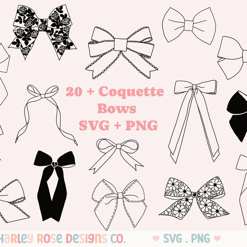Coquette Bow Svg - Etsy