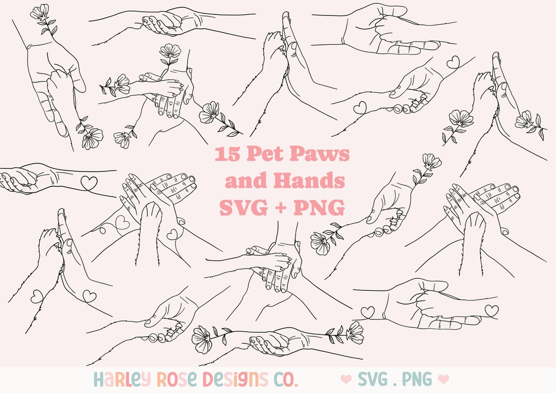 Dog Paw and Hand SVG, Paw Svgs, Dog SVG Bundle Files for Cricut, Dogs ...