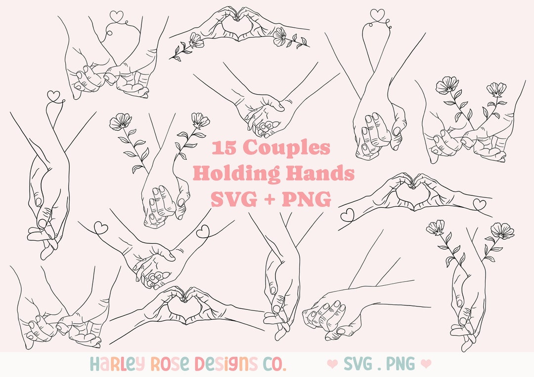 Couple Holding Hands SVG Bundle, Valentine SVG, SVG File for Cricut ...