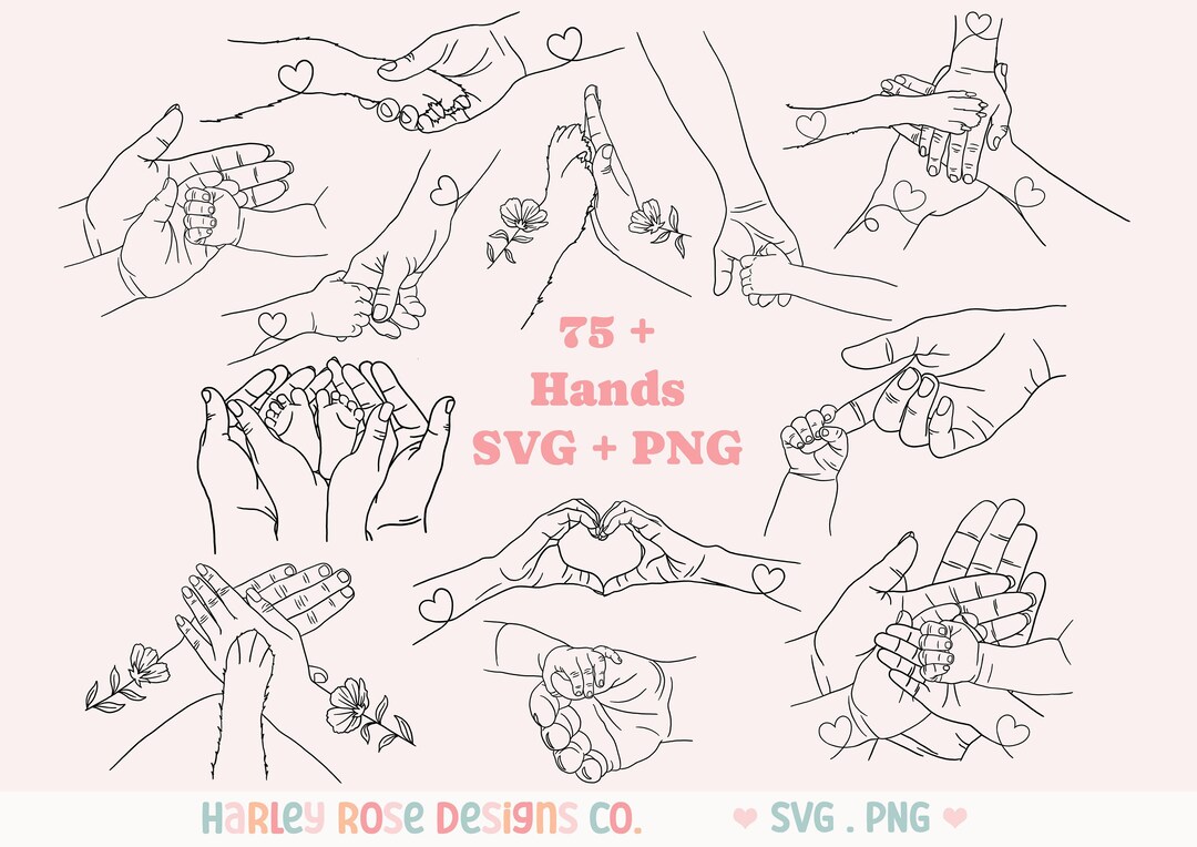 Holding Hands SVG Bundle, Couple Hands Png, Family Hands SVG Files for ...