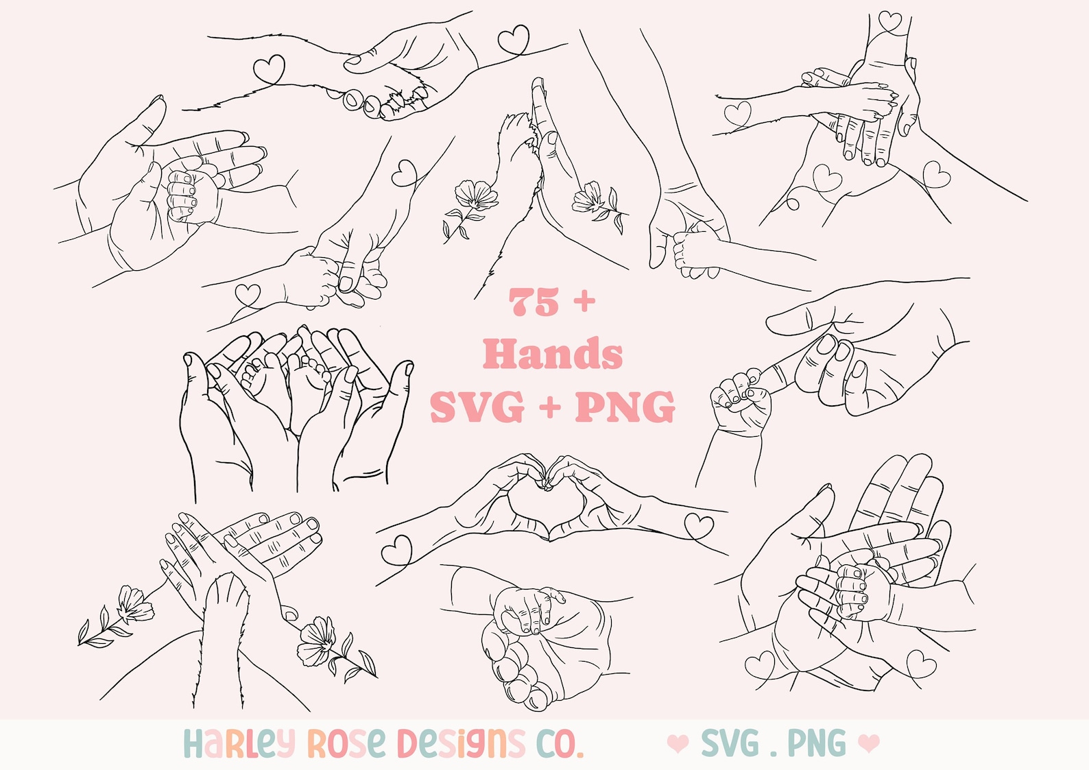 Holding Hands SVG Bundle, Couple Hands Png, Family Hands SVG Files for ...