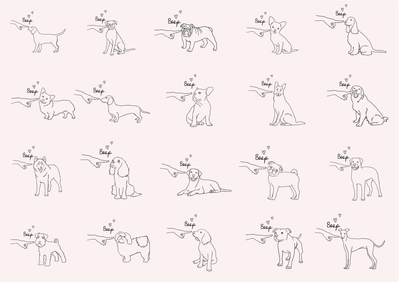 Dog Boop SVG Bundle, Cute Dog SVG, Dog Breeds SVG Files for Cricut ...