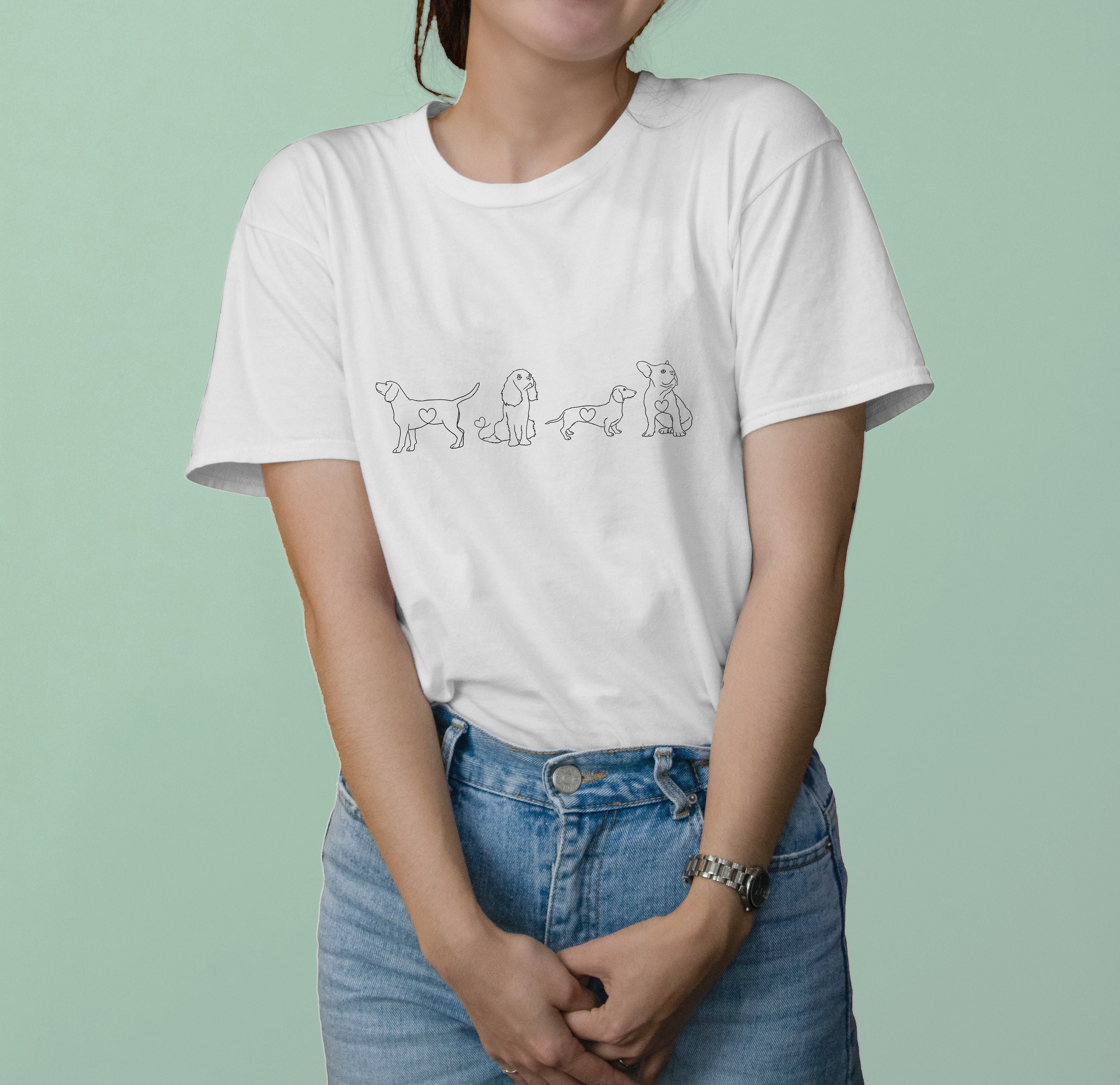 Dog Line Drawing SVG Bundle, Cute Dog Svgs, Floral Dog SVG Files for ...