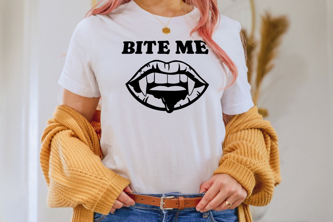 Bite Me Vampire Teeth SVG, Vampire Lips Cutting File, Halloween SVG ...