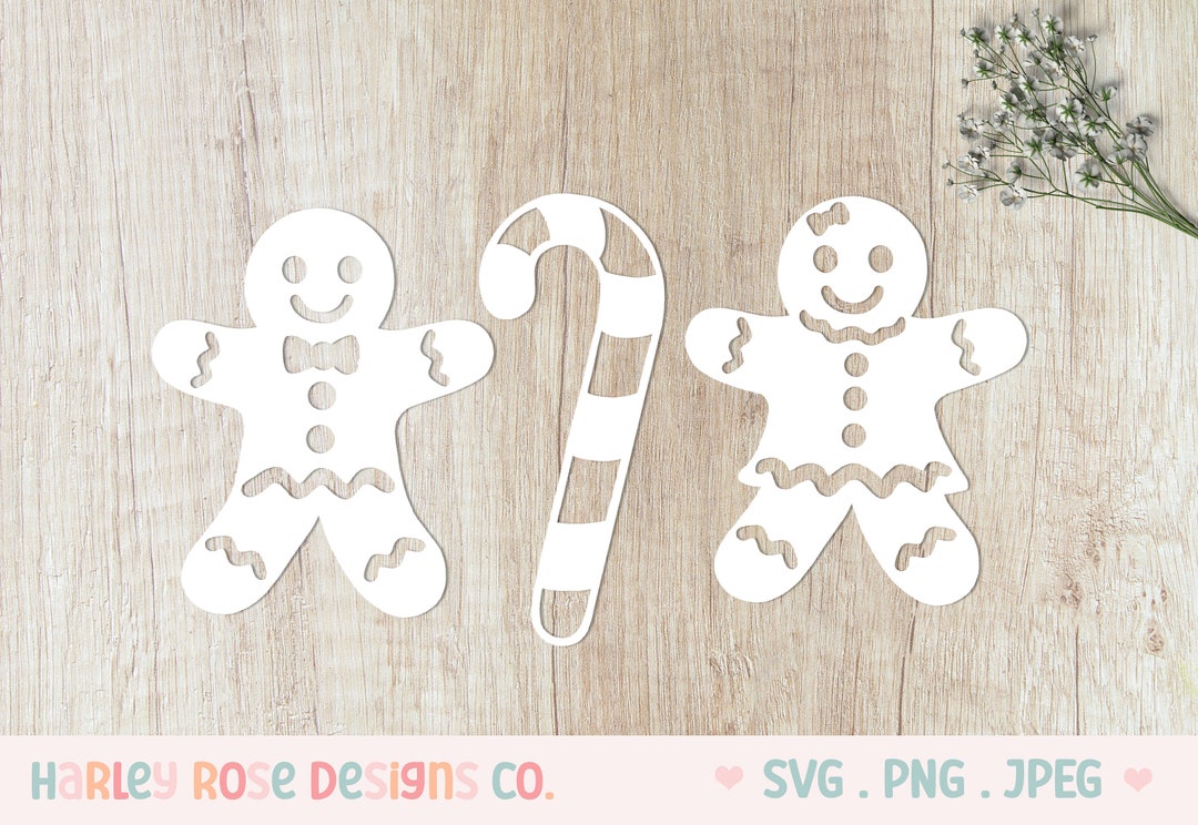 Gingerbread People SVG, Christmas Cutting File, Christmas Card ...