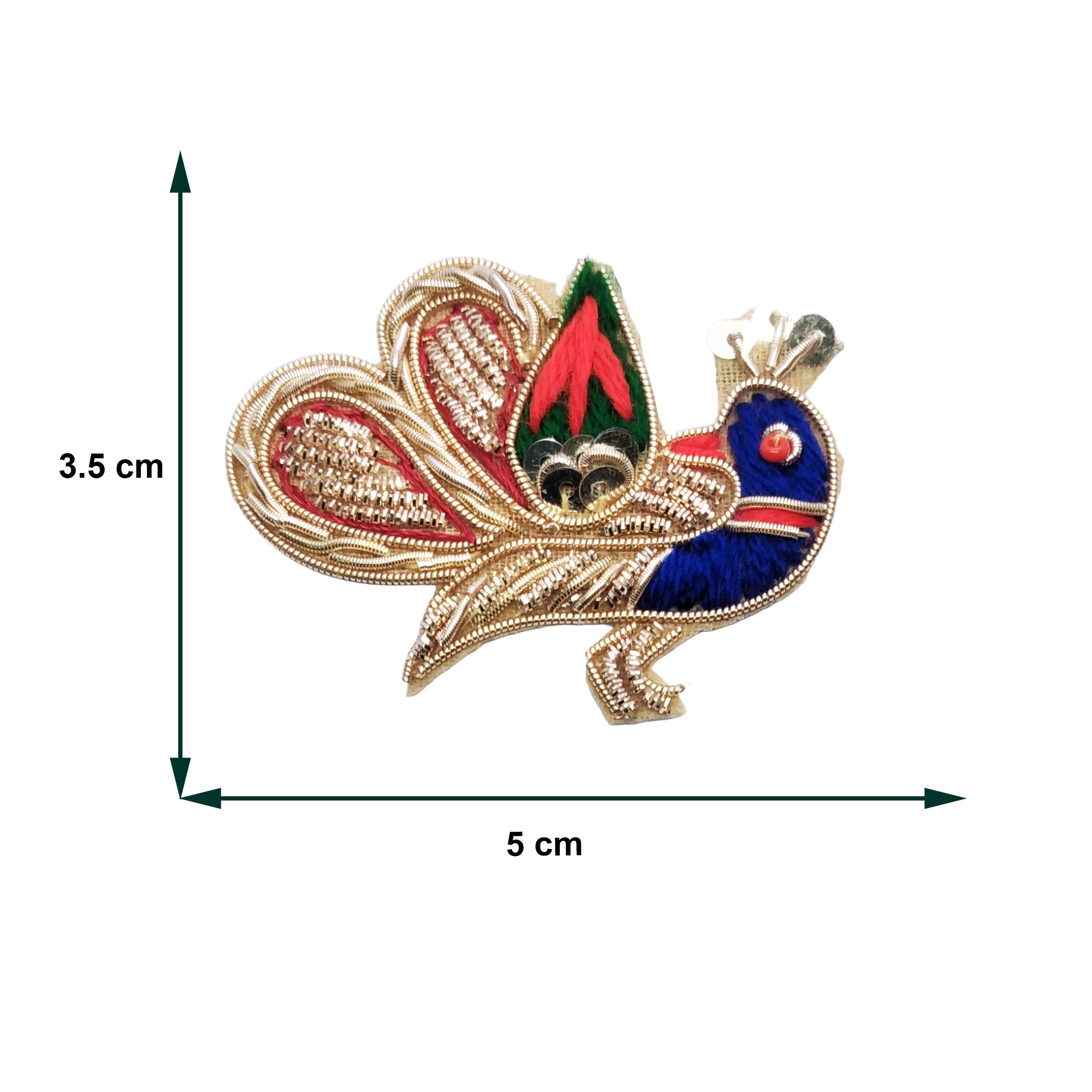 Peacock Designer 5 X 3.5 Cm Embroidery Neck Sew on Decorative - Etsy