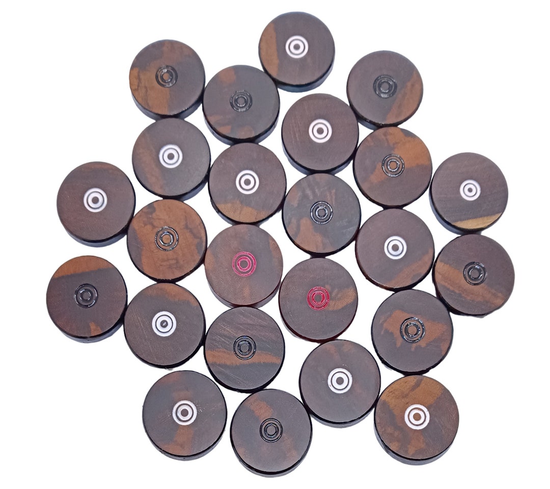 Wooden Carrom Coins Set of 24 Pcs - Etsy