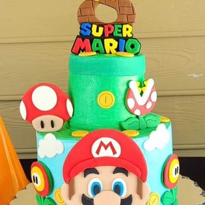 Super Mario Cake Topper Super Mario Birthday Cake Super Mario Cake ...