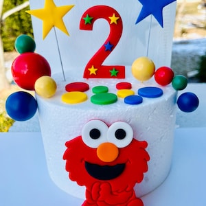 Elmo Cake Topper Elmo Birthday Cake Edible Fondant - Etsy