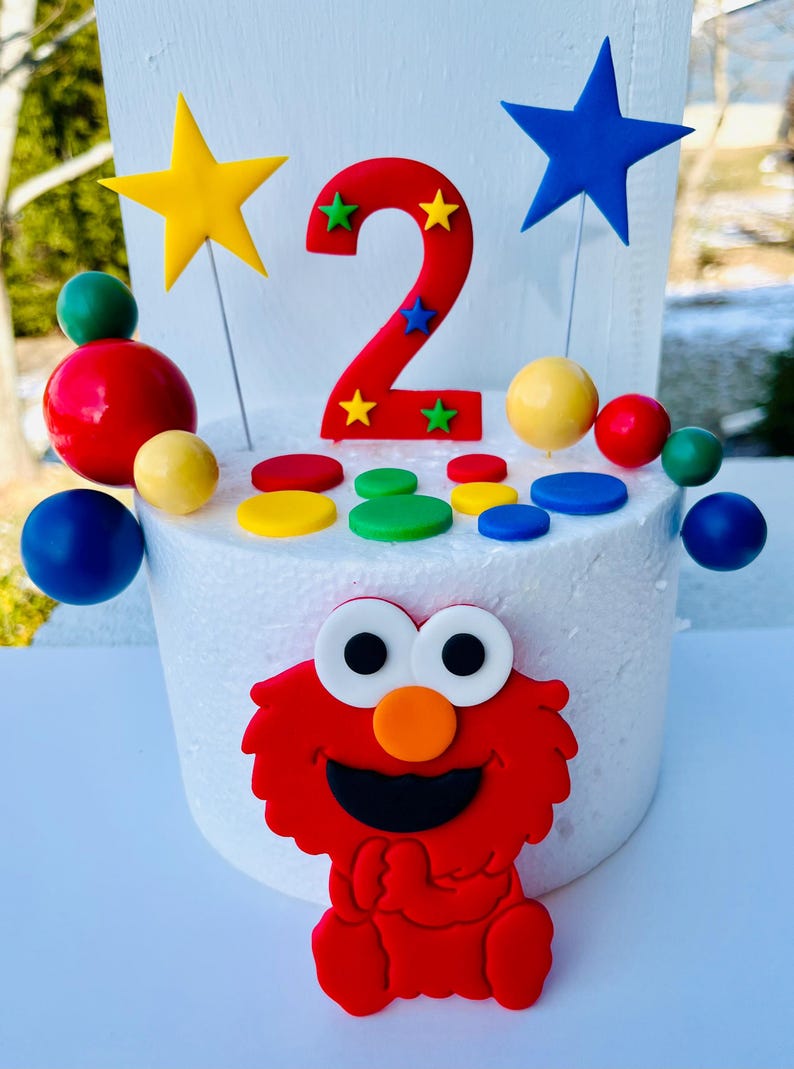 Elmo Cake Topper Elmo Birthday Cake Edible Fondant - Etsy