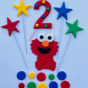 Elmo Cake Topper Elmo Birthday Cake Edible Fondant - Etsy