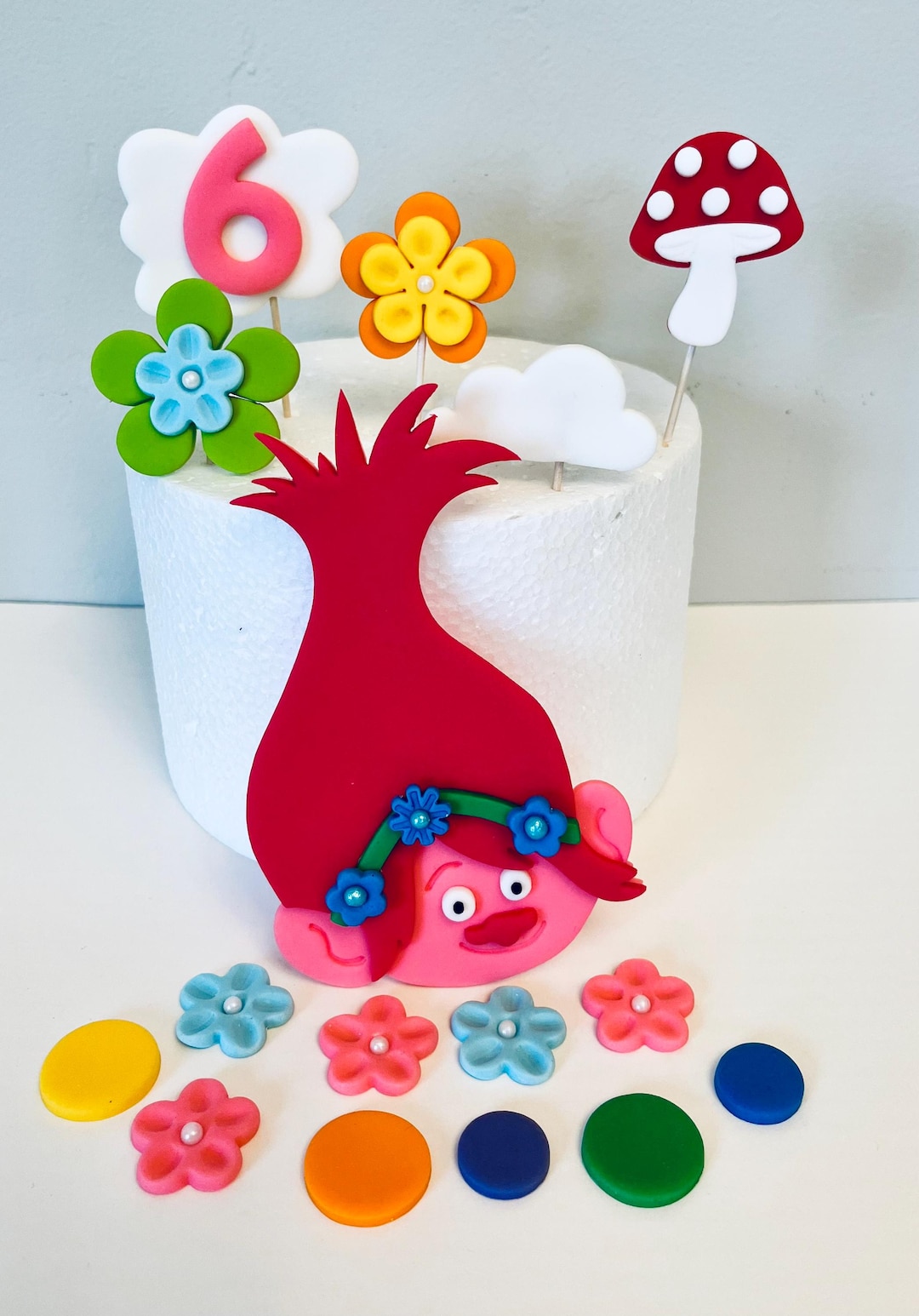 Trolls Cake Topper Poppy Cake Topper Trolls Birthday Cake Edible ...
