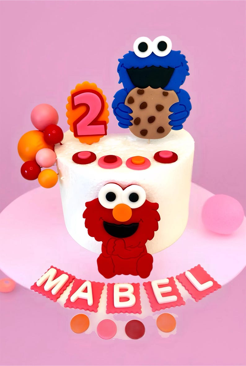 Elmo Cake Topper Cookie Monster Cake Topper Boy or Girl Birthday Cake ...