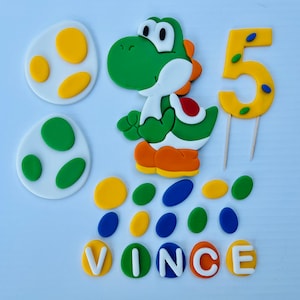 Yoshi Cake Topper Yoshi Birthday Cake Decorations Crafted World, Edible ...