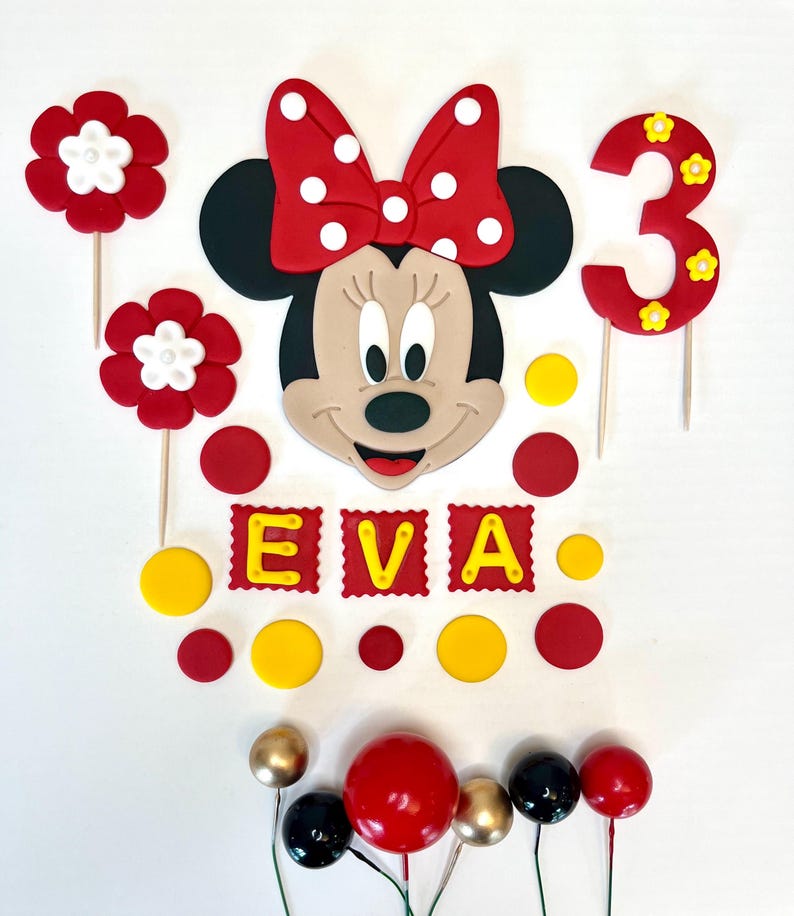 Minnie Mouse Cake Topper Minnie Mouse Birthday Cake Decor Edible ...
