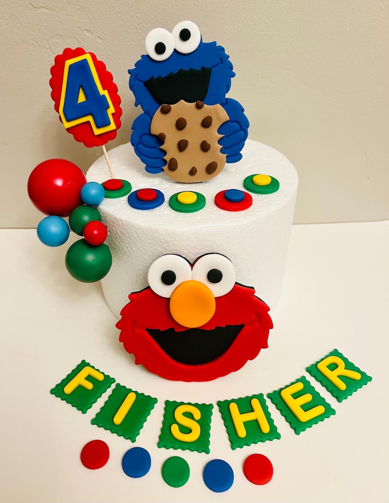 Elmo Cake Topper Cookie Monster Cake Topper Boy or Girl Birthday Cake ...