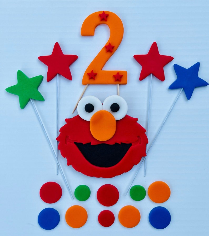 Elmo Cake Topper Cookie Monster Cake Topper Elmo Birthday Cake Cookie ...
