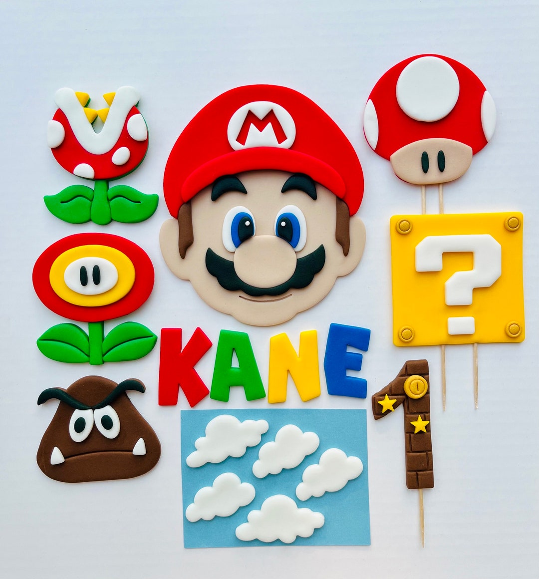 Super Mario Cake Topper Super Mario Birthday Cake Edible Fondant - Etsy