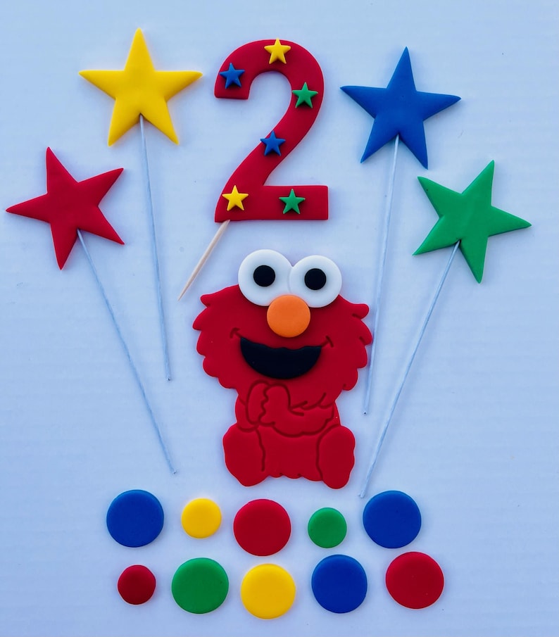Elmo Cake Topper Cookie Monster Cake Topper Elmo Birthday Cake Cookie ...