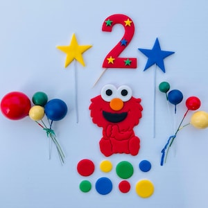 Elmo Cake Topper Elmo Birthday Cake Edible Fondant - Etsy