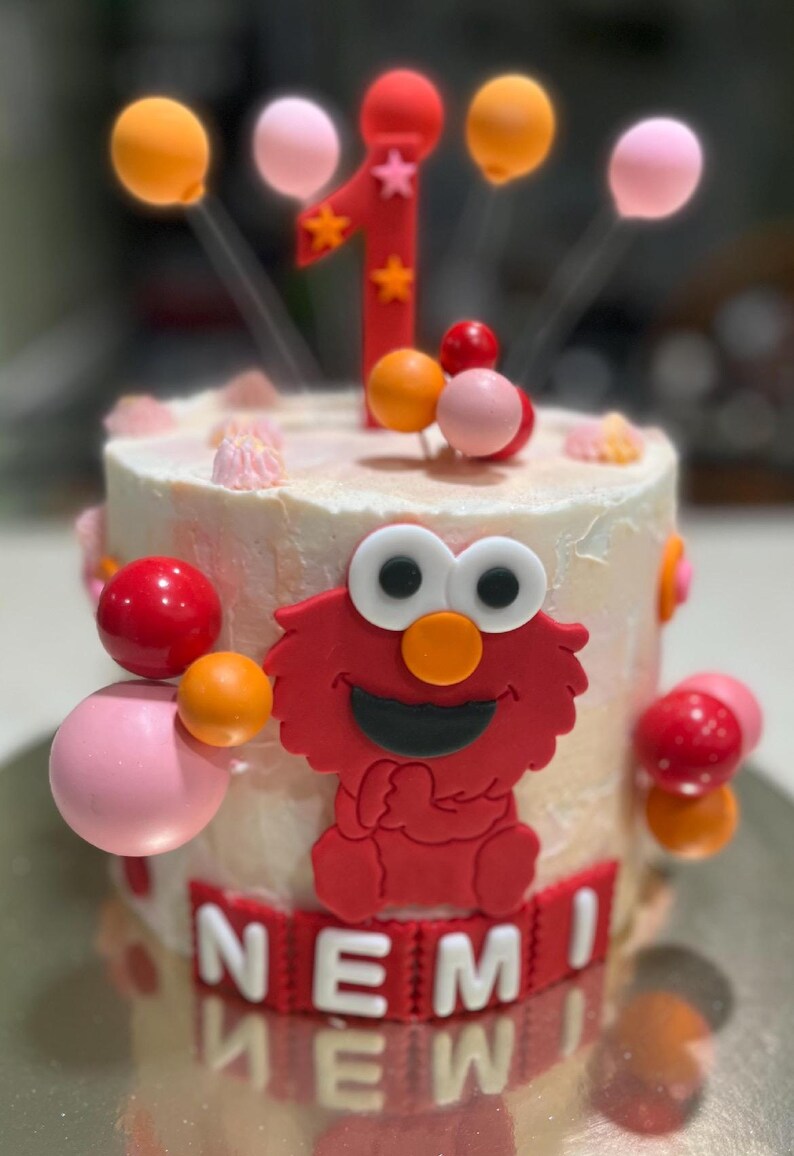 Elmo Cake Topper Elmo Birthday Cake Edible Fondant - Etsy