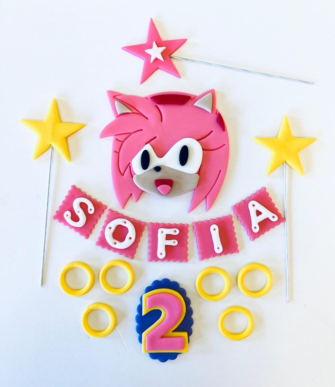Amy Rose Cake Topper Amy Rose Sonic Birthday Cake Amy Rose Sonic the ...