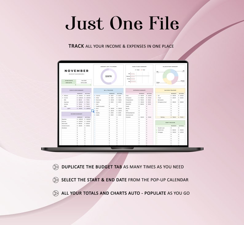 Simple Monthly Budget Spreadsheet, Personal Monthly Budget Planner ...