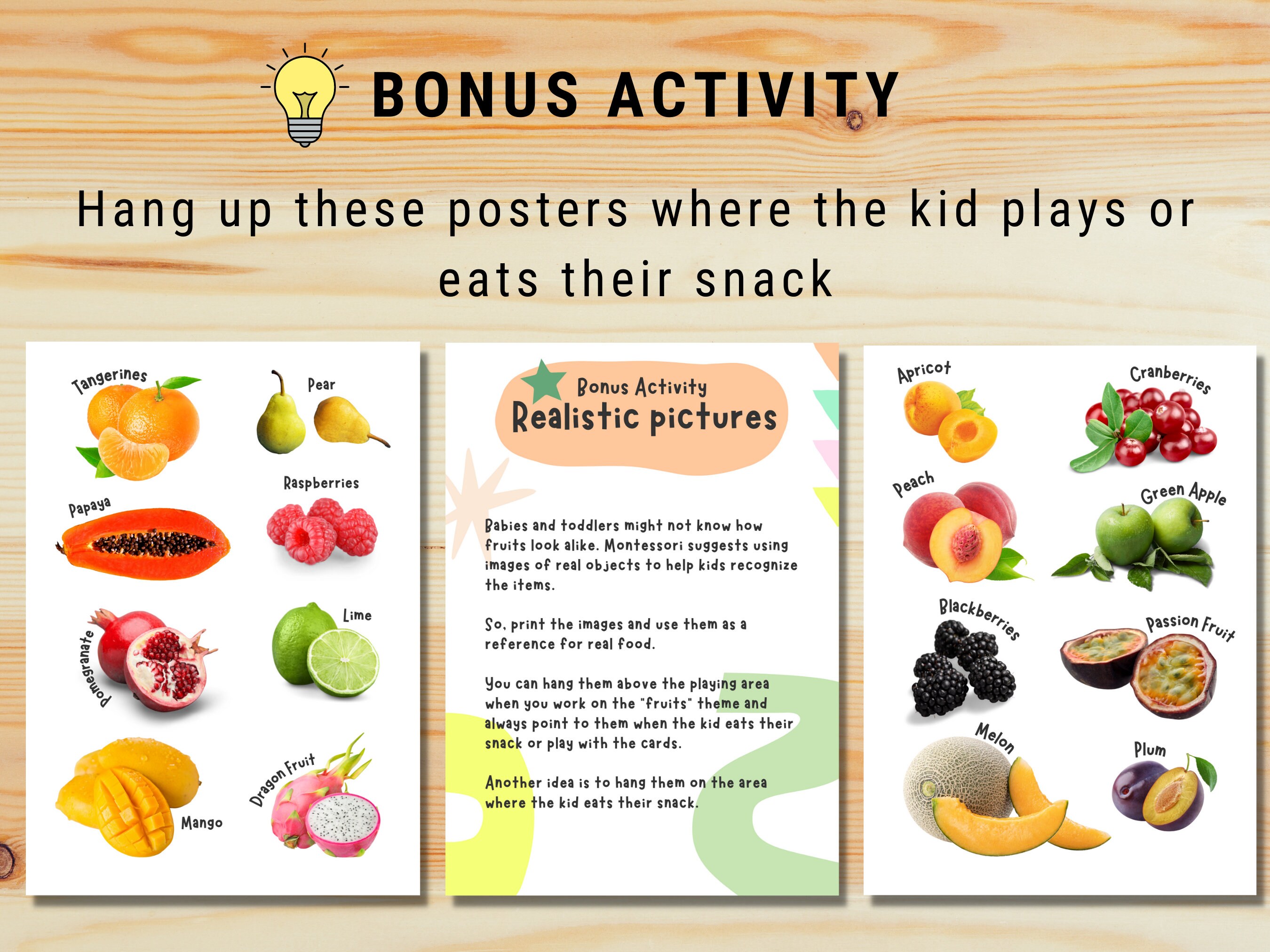 Montessori Fruits Educational Printable Activity Toddler Aged - Etsy