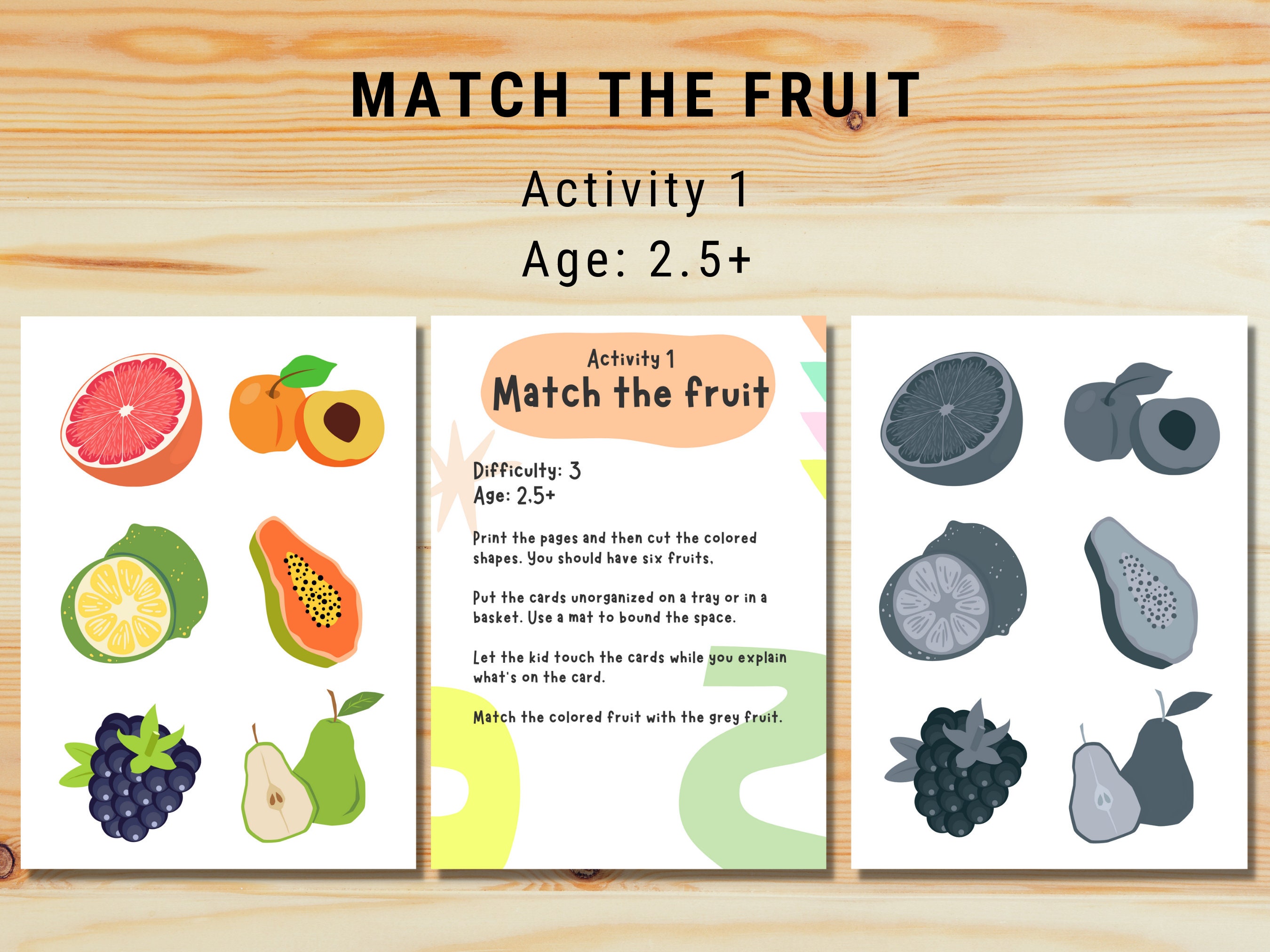 Montessori Fruits Educational Printable Activity Toddler Aged - Etsy