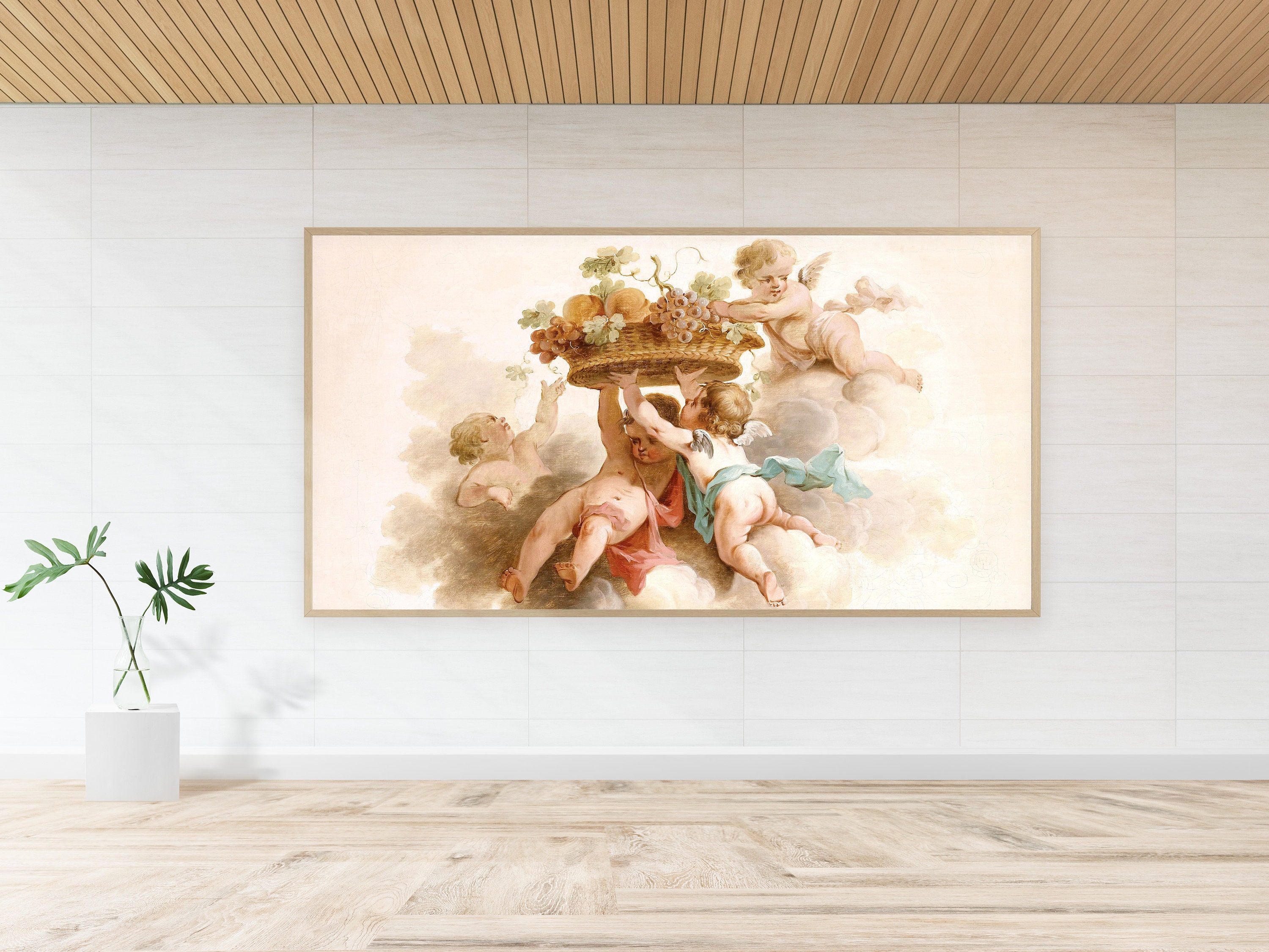 Putti Angels Floral Still Life 4K TV Art Digital Download - Etsy