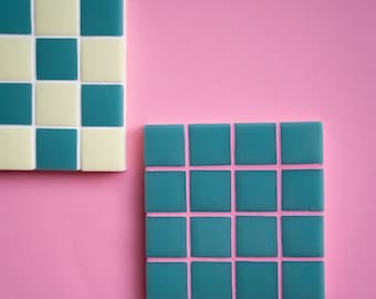 Tiled Coasters - Set of 2 / Tile Coaster - Etsy