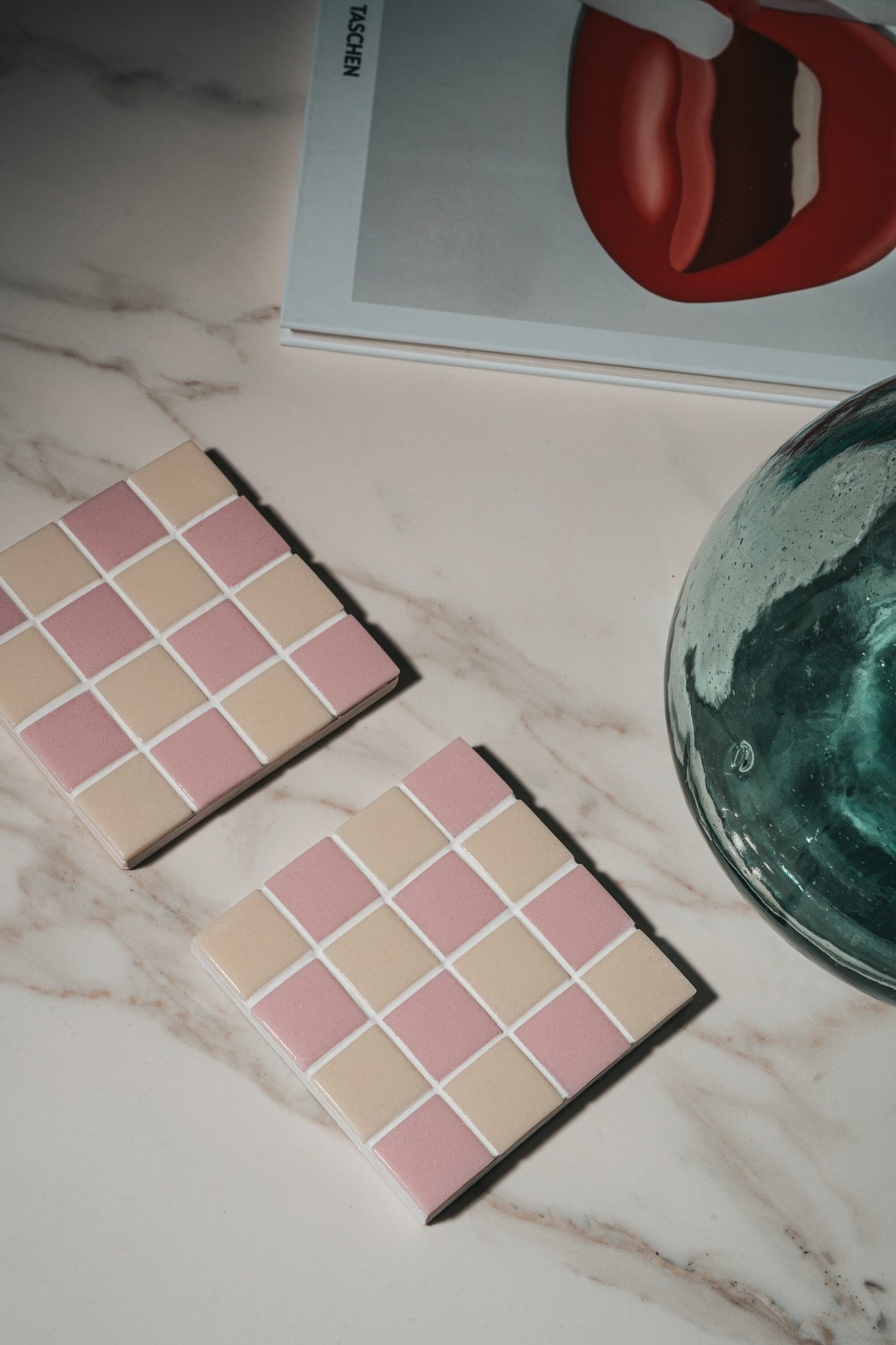 Tiled Coasters Set of 2 / Tile Coaster - Etsy
